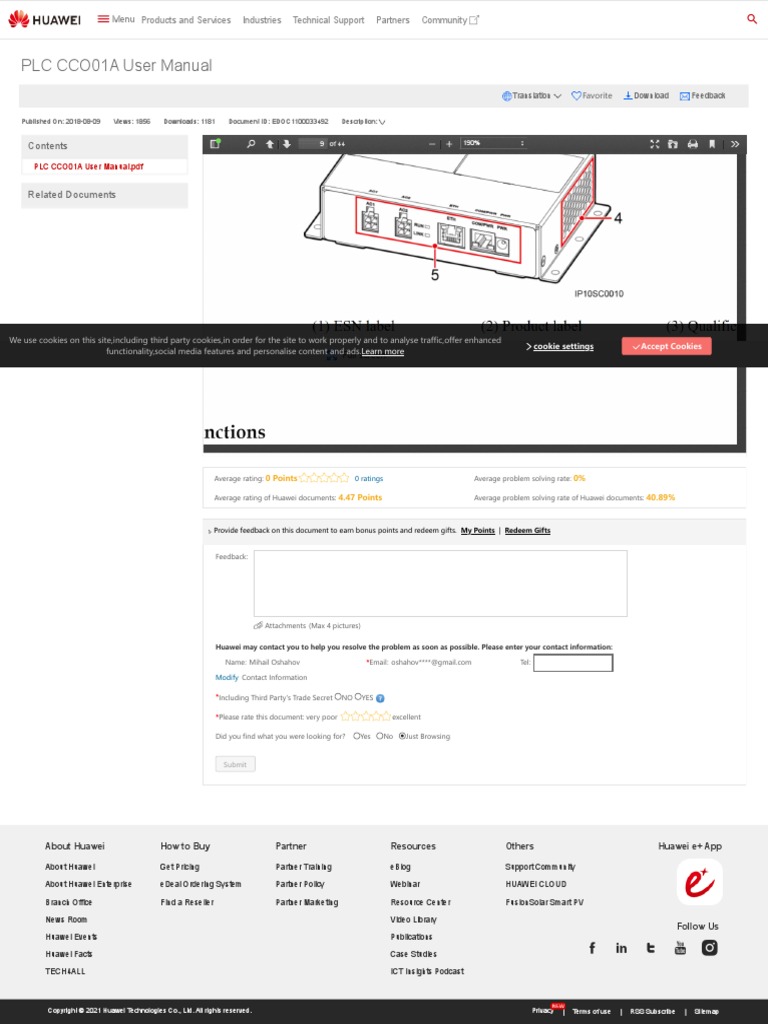 PLC CCO01A User Manual - Huawei | PDF | Http Cookie | Computing