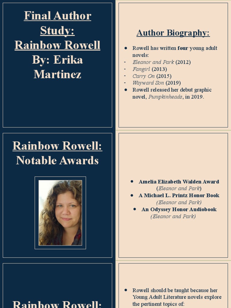 Final Author Study Rainbow Rowell by Erika Martinez | PDF