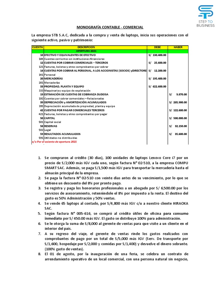 Monografía Contable - Comercial | PDF | Contabilidad | Servicios ...