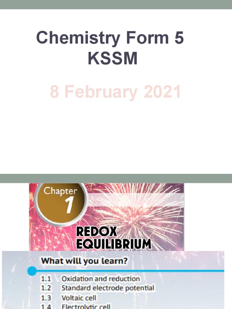Chemistry Form 5 KSSM: 8 February 2021 | PDF | Redox | Iodine