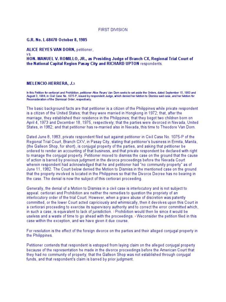 PFR Case Digest 30 | PDF | Divorce | Marriage