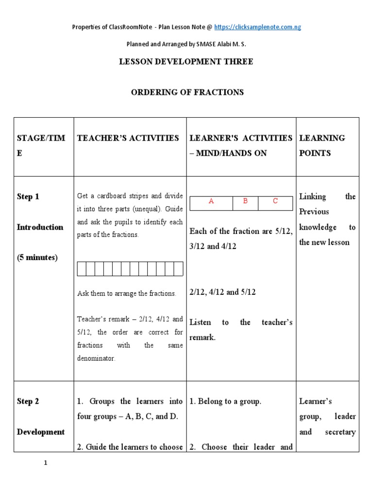 Ordering of Fractions Ascending and Descending | PDF | Cognition | Learning