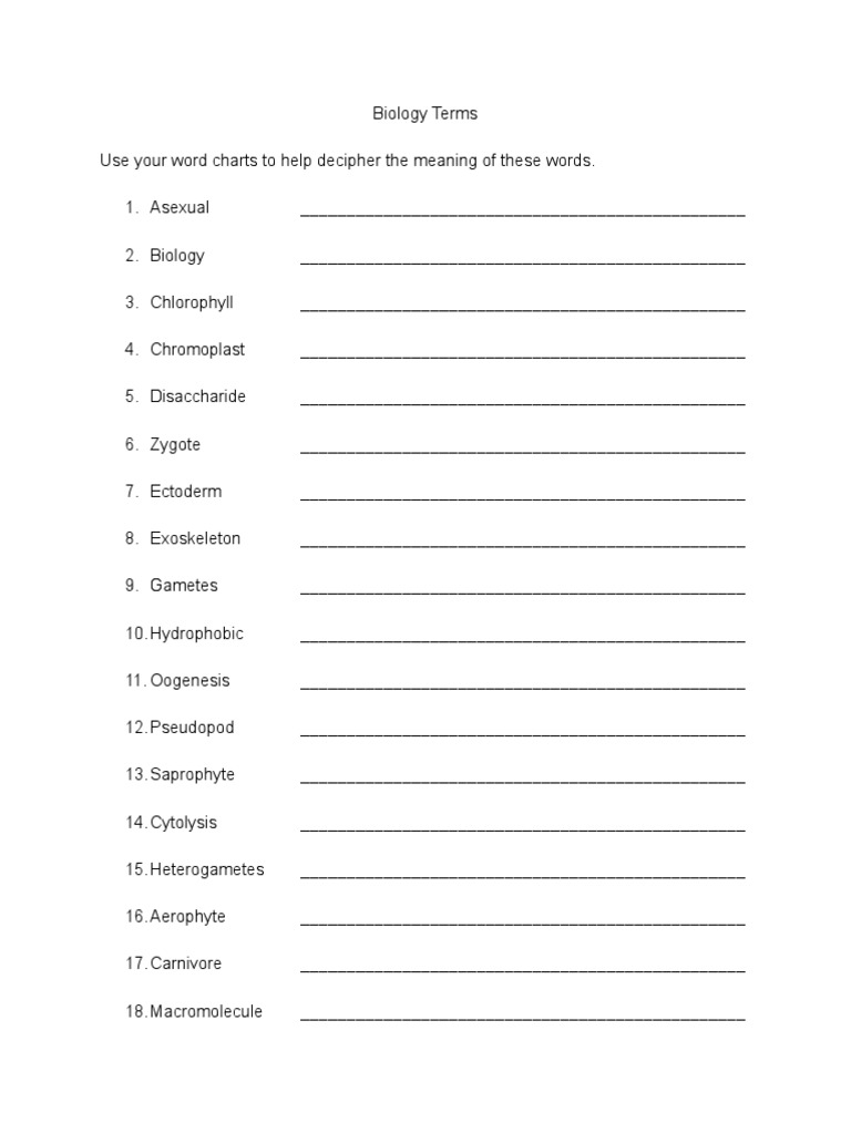 Assignment 4 Decipher Bio Words | PDF