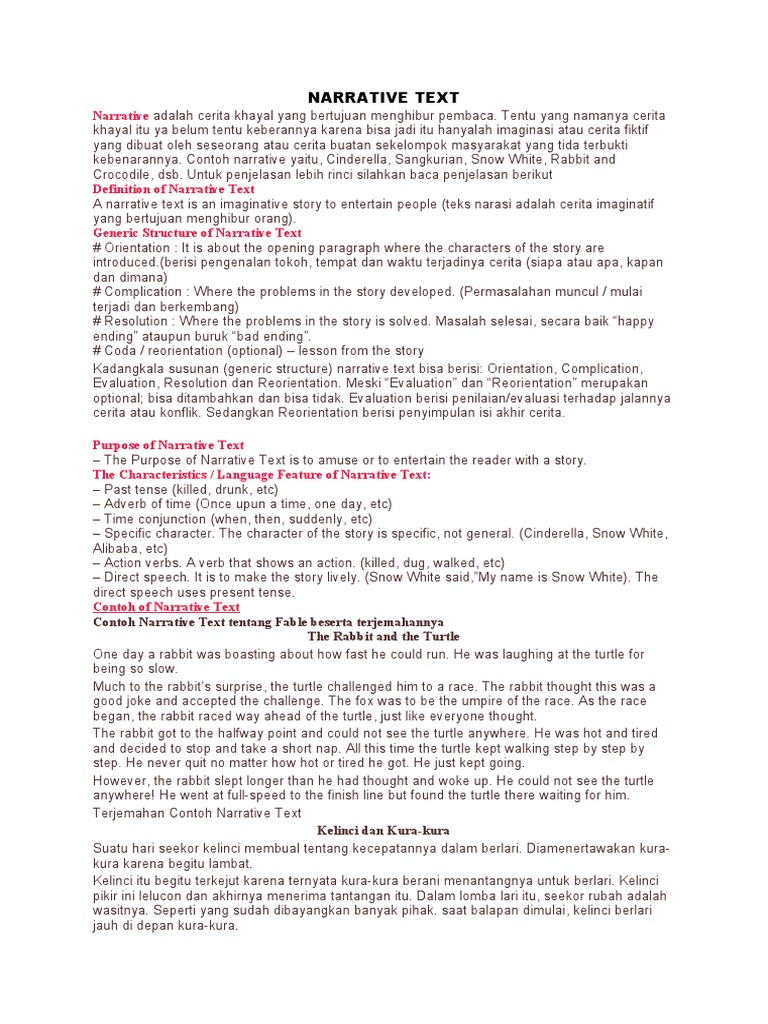 Narrative Text Materi | PDF