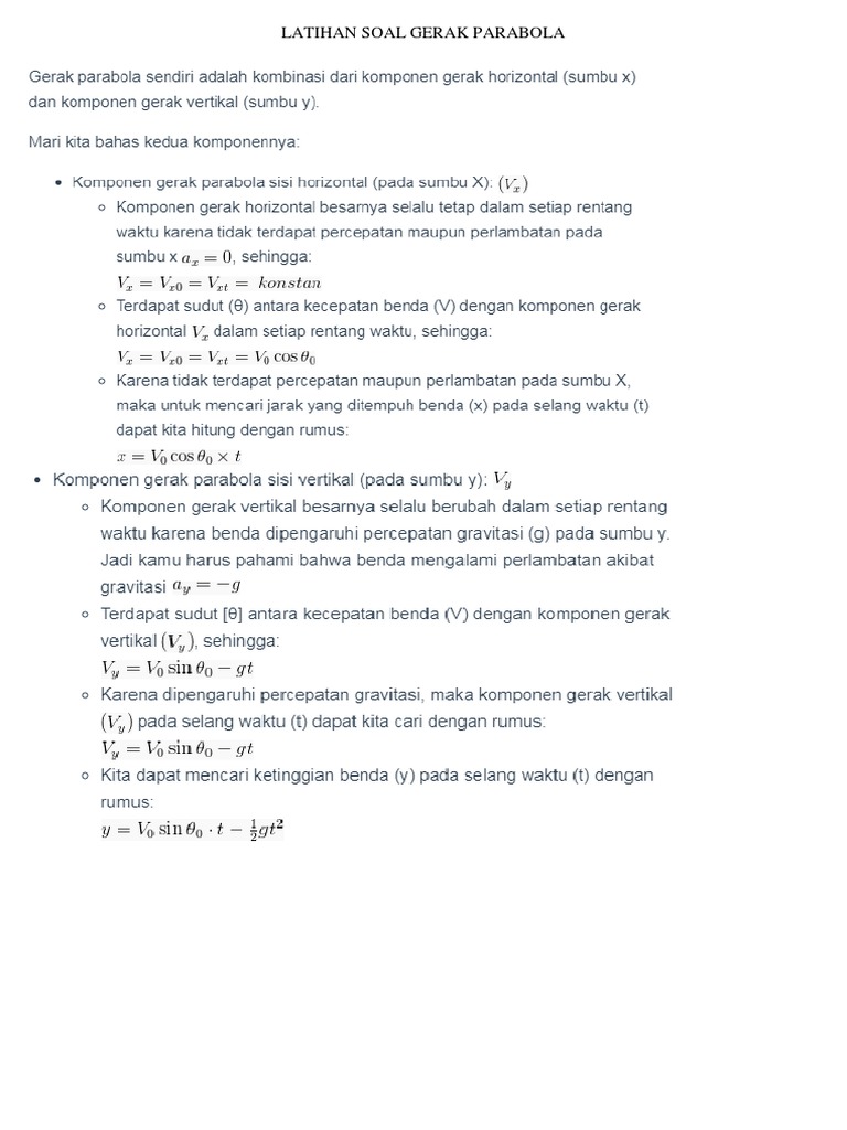 Latihan Soal Gerak Parabola | PDF