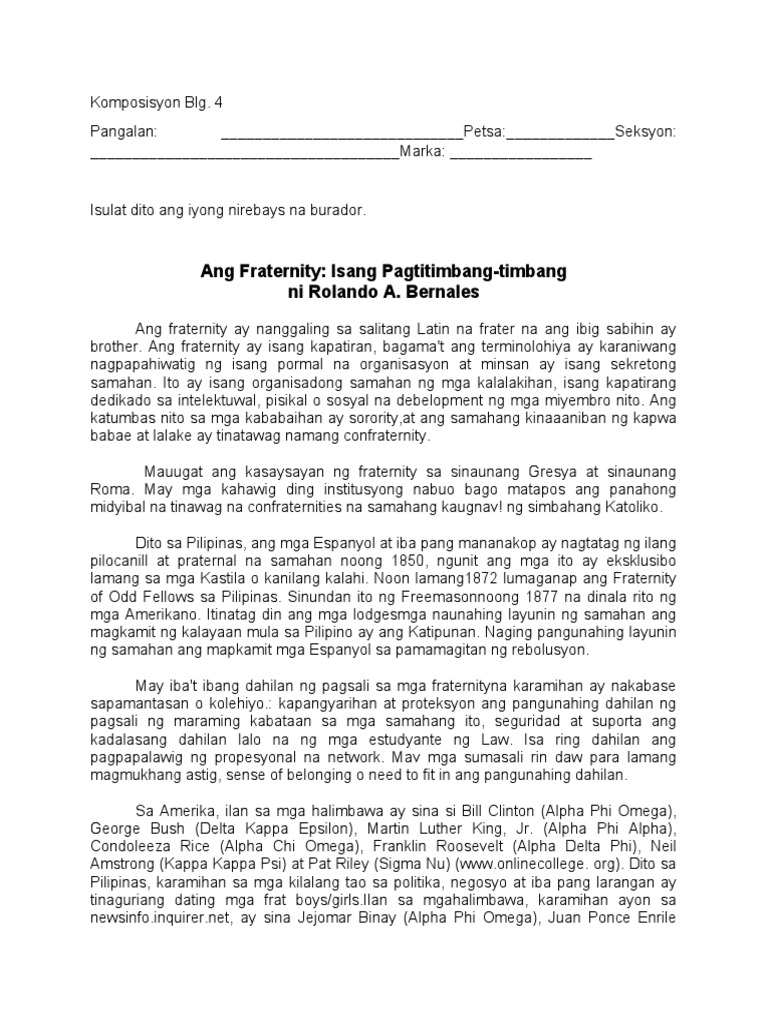 Nirebays Na Burador Filipino | PDF