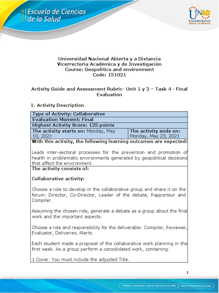 Activity Guide and Assesment Rubric - Unit 1 y 2 - Task 4 - Final ... Activity Guide and Assesment Rubric - Unit 1 y 2 - Task 4 - Final ...