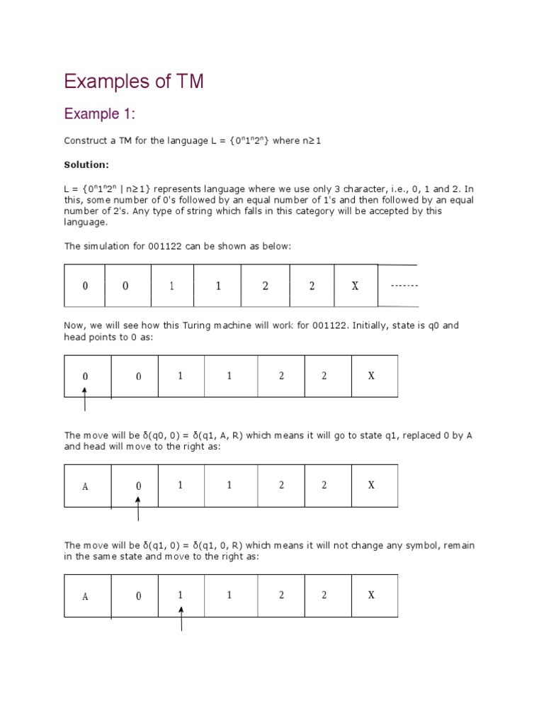 3.examples of TM | PDF | String (Computer Science) | Computer Programming