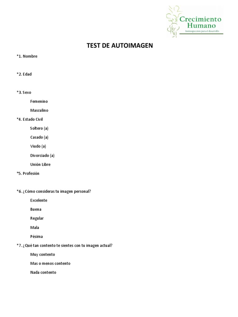 Test de Imagen | PDF