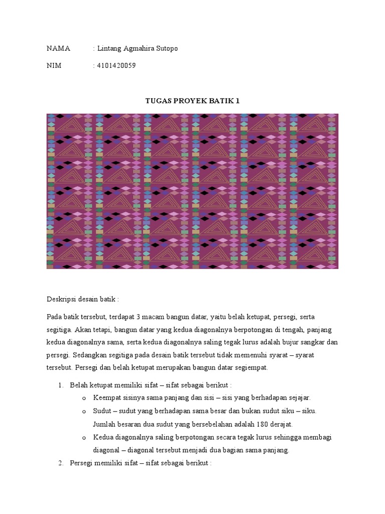Tugas Proyek Batik 1 | PDF