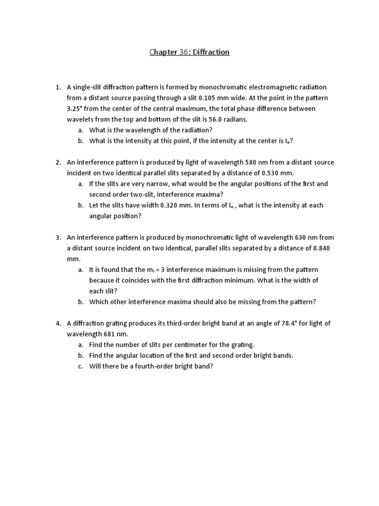 Chapter 36: Diffraction | PDF