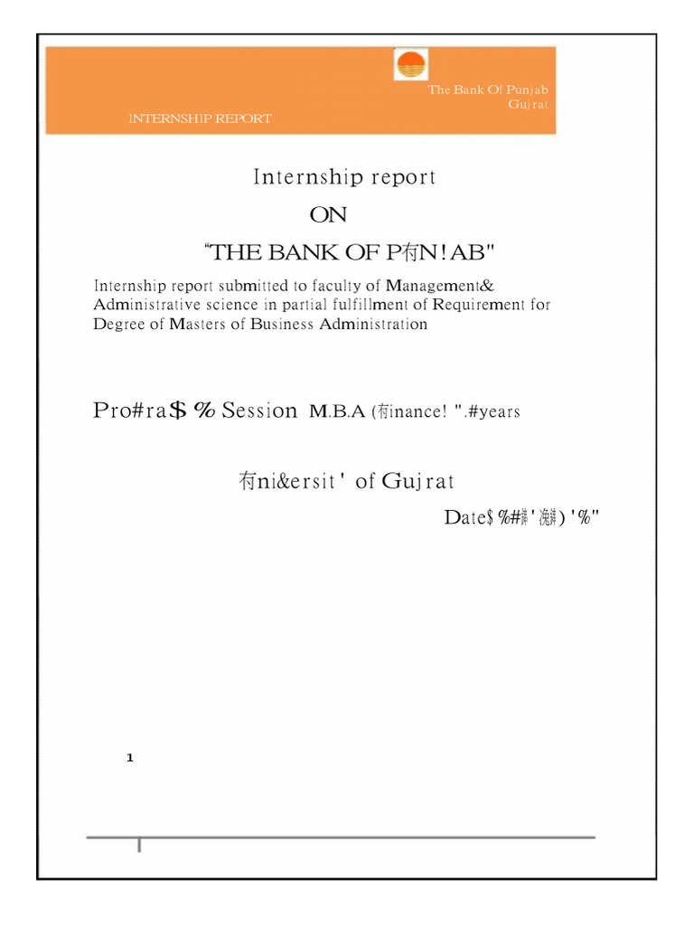 The Bank of Punjab Internship Report | PDF | Cheque | Banks