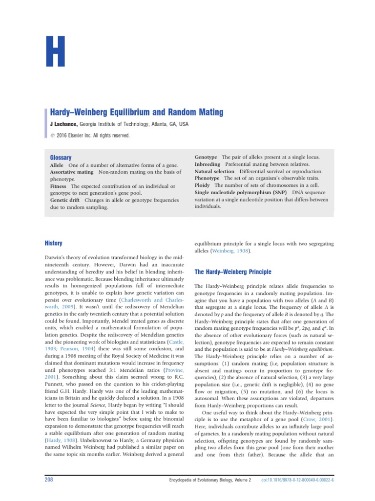 Hardy - Weinberg Equilibrium and Random Mating: Glossary | PDF | Allele ...