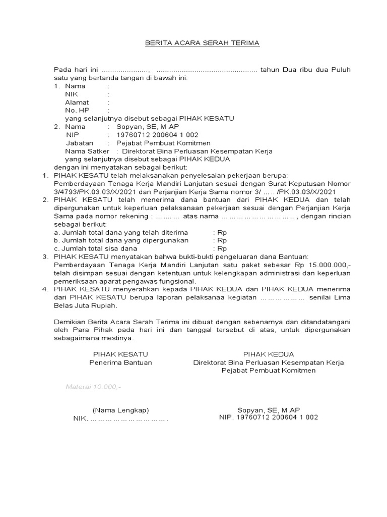 Draft Bast TKM Lanjutan | PDF