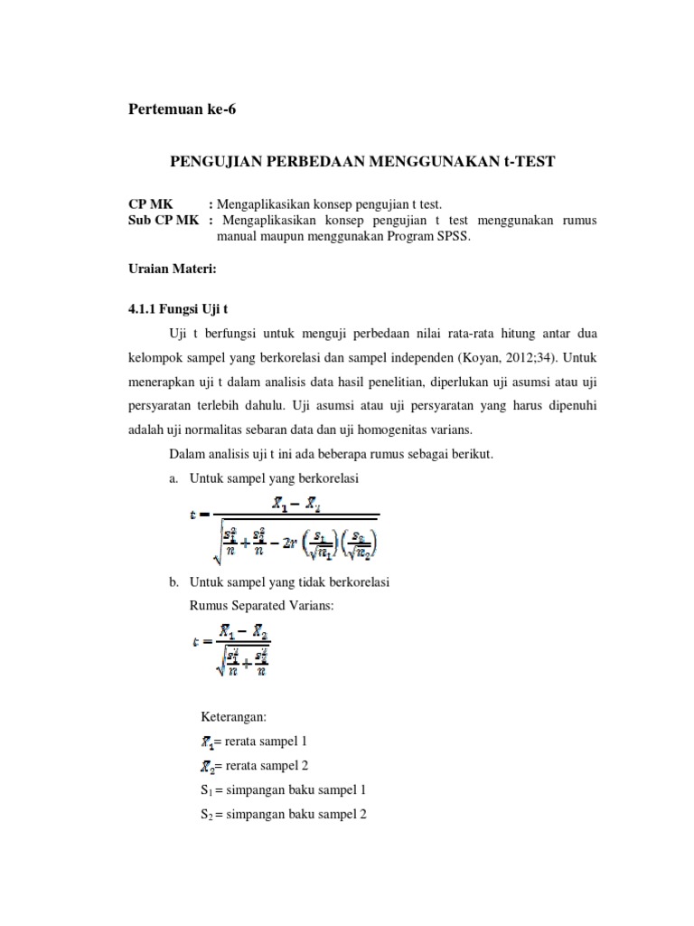 Uji T | PDF