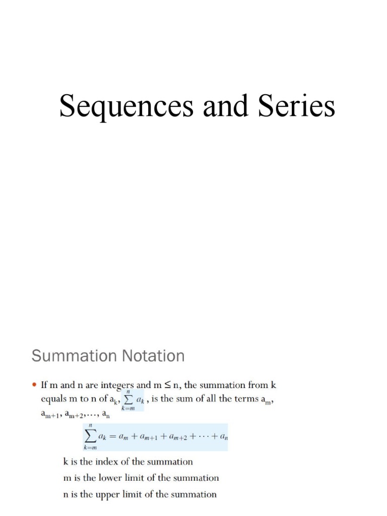Sequences and Series Guide | PDF | Summation | Sequence
