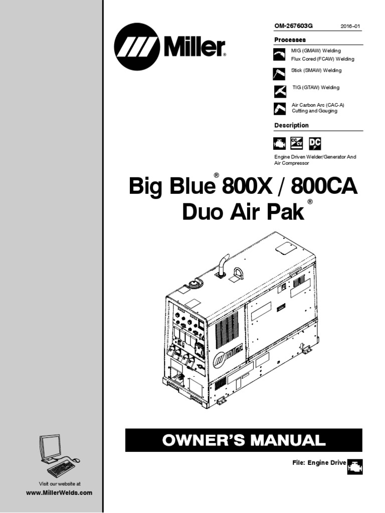Big Blue 800X / 800CA Duo Air Pak: Processes OM-267603G Processes | PDF ...