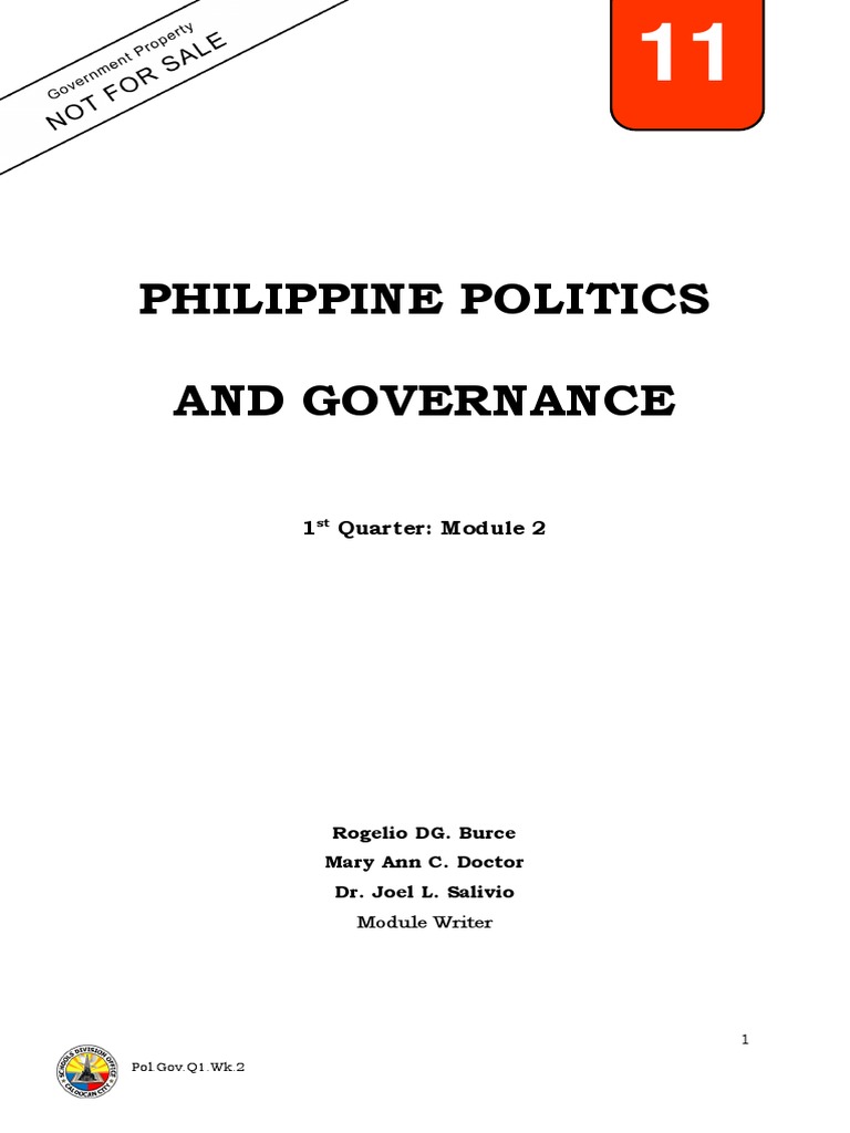 Philippine Politics and Governance: 1 Quarter: Module 2 | PDF ...