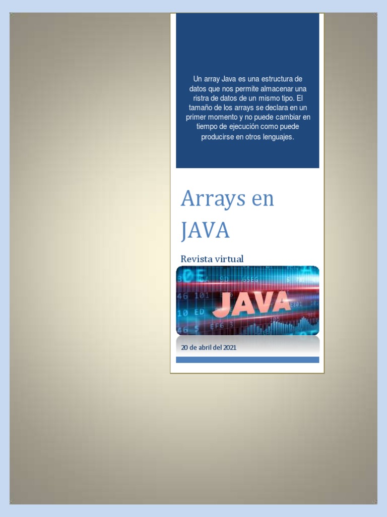 Arrays en Java Manuel Zambrano | Descargar gratis PDF | Estructura de datos de matriz | Datos de ...
