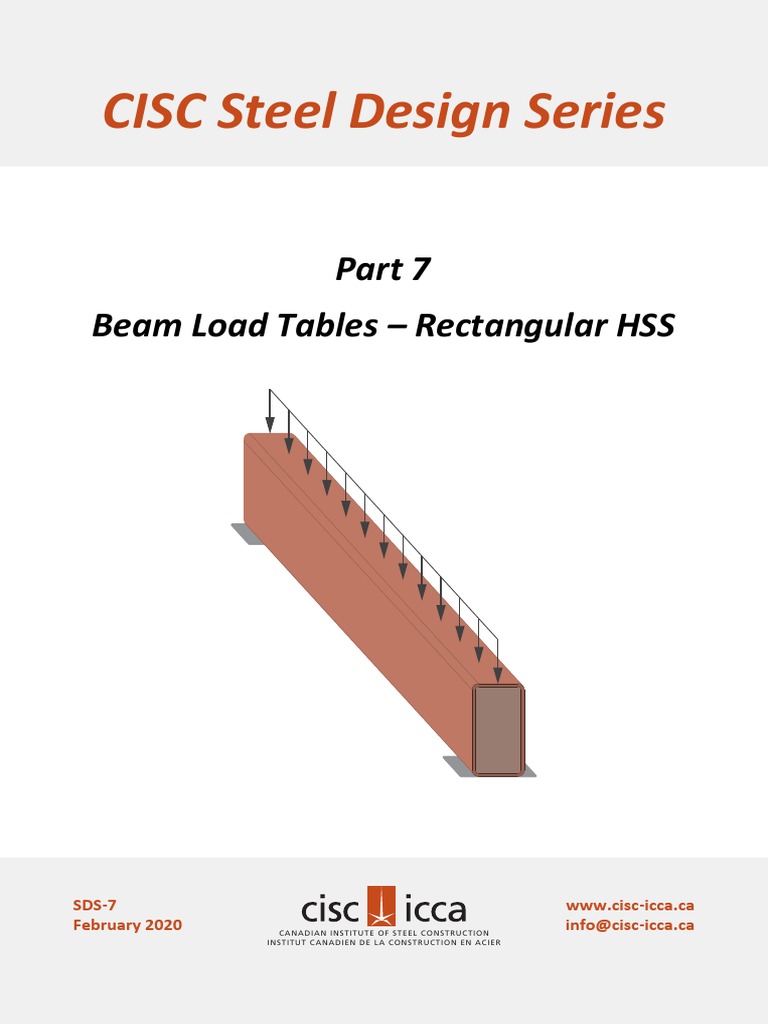 CISC Steel Design Series: Beam Load Tables - Rectangular HSS | PDF ...