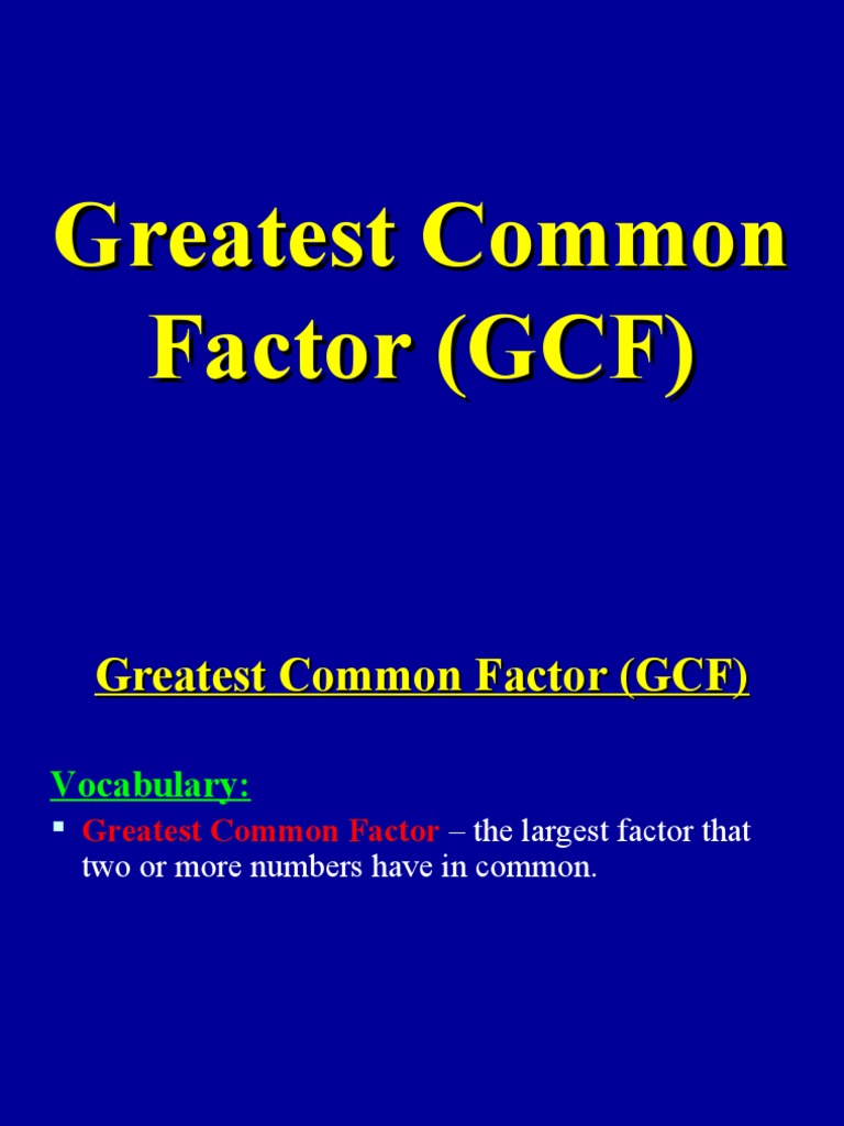 Understanding Greatest Common Factor | PDF | Functions And Mappings ...