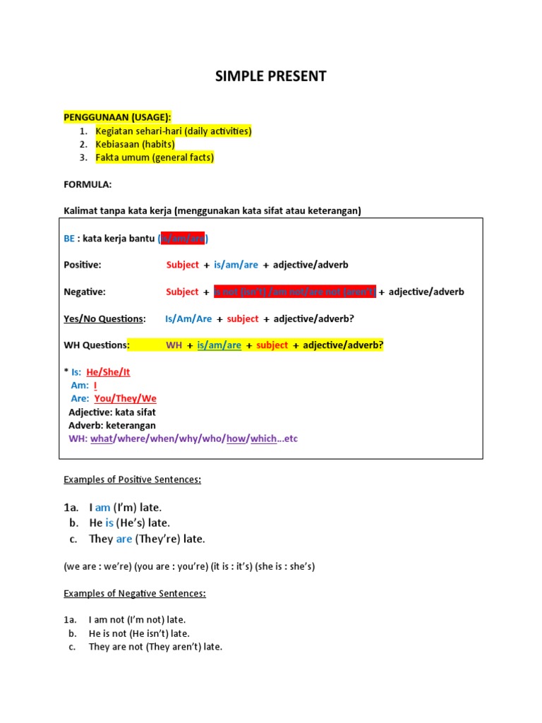 01-Theory of Simple Present | PDF | Adverb | Linguistics