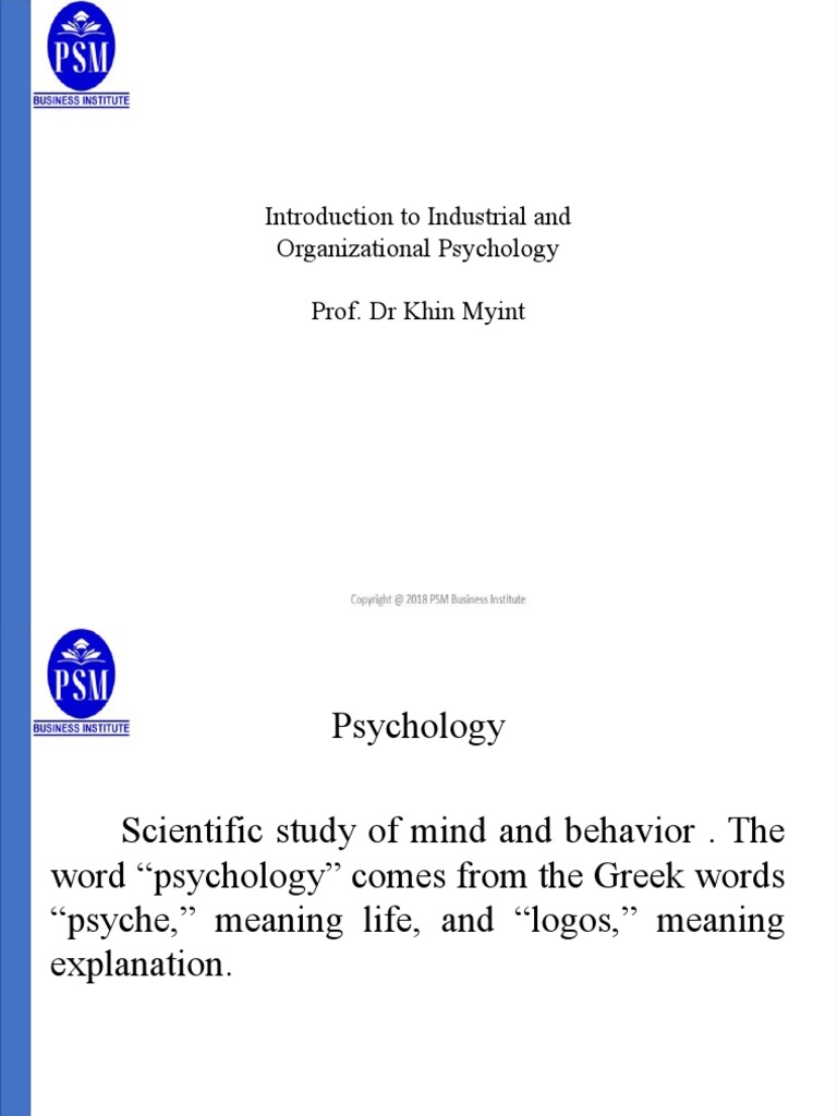 Applied Psy (1 Week) | PDF | Psychology | Industrial And Organizational ...