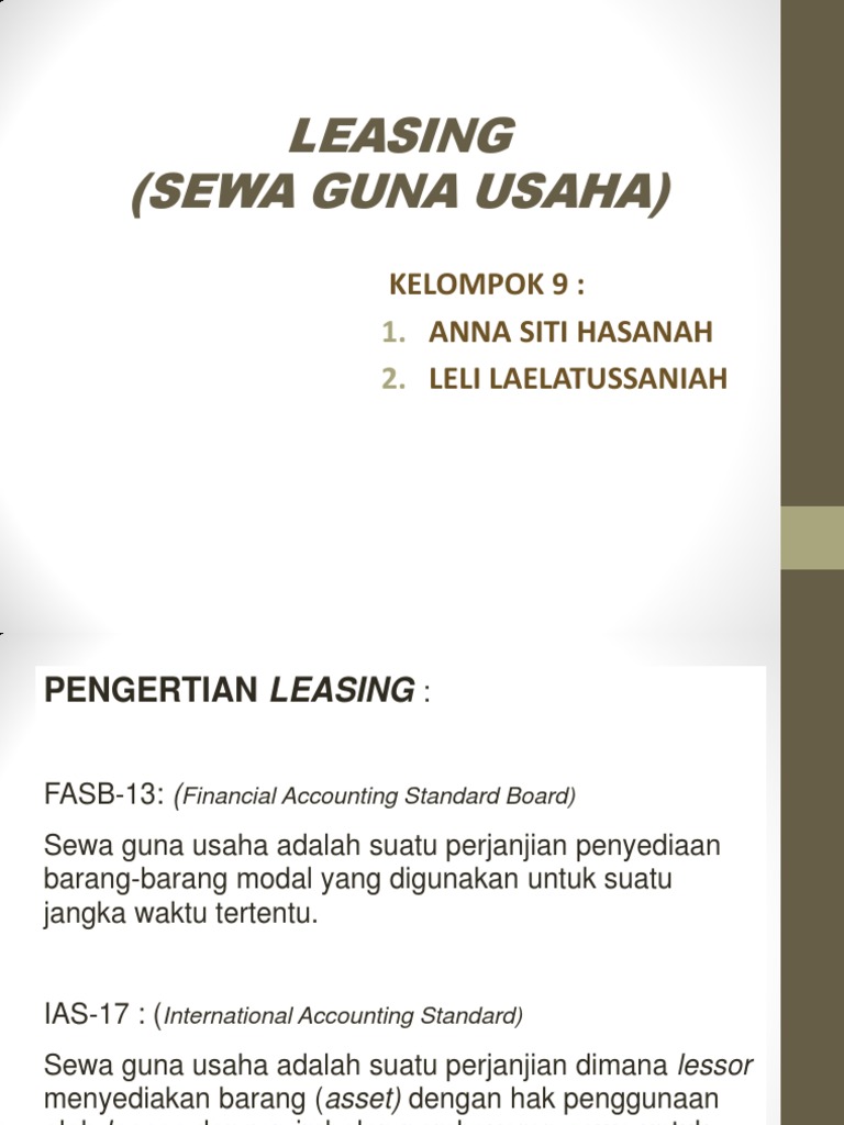 Memahami Leasing dan Perusahaan Terkait | PDF