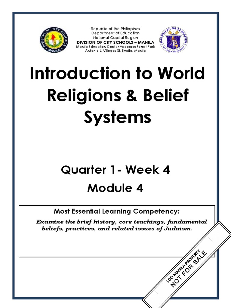 Introduction To World Religions & Belief Systems: Quarter 1-Week 4 ...