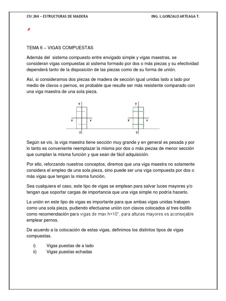 Tema 6-Vigas Compuestas | PDF | Doblar