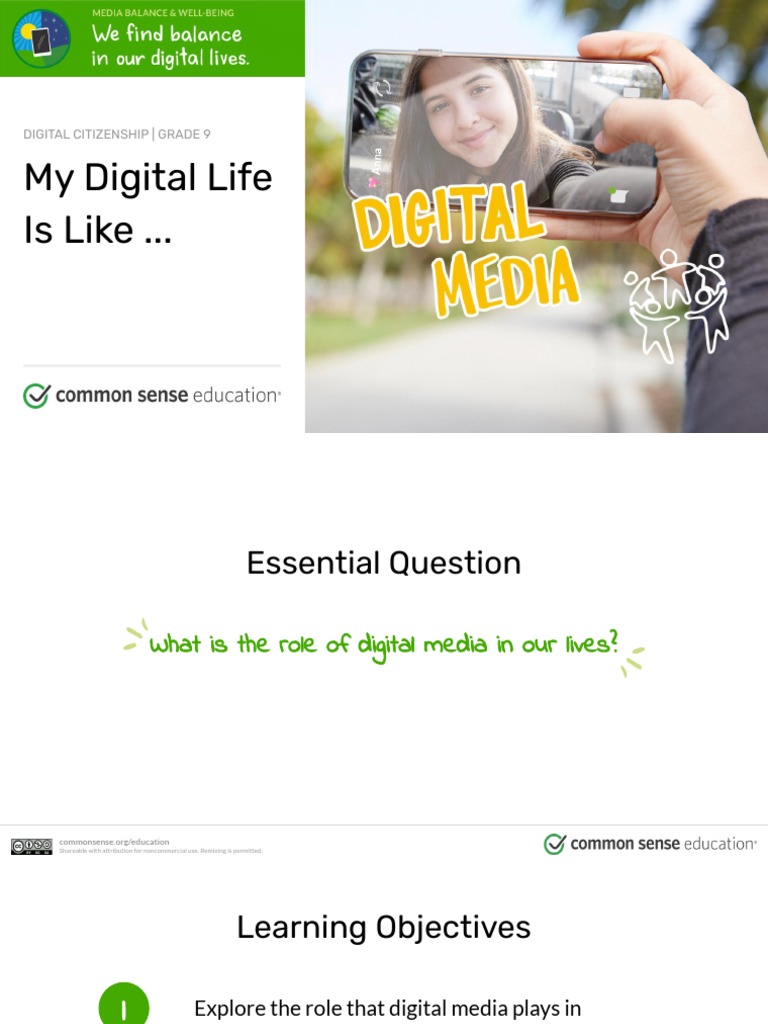 Grade 9 - My Digital Life Is Like ... - Lesson Slides | PDF ...
