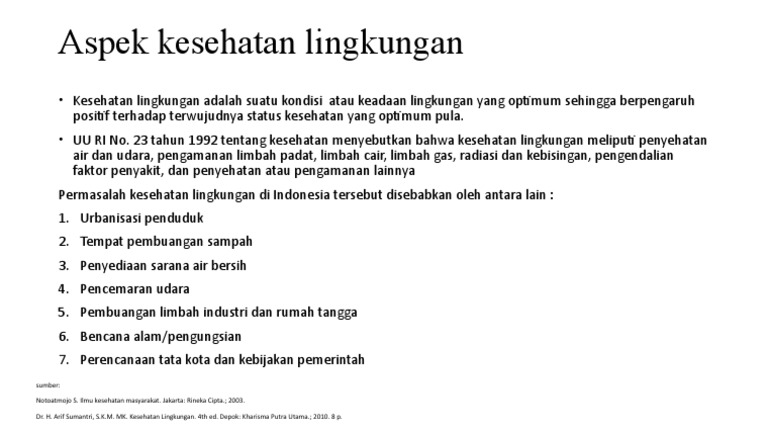 Aspek Kesehatan Lingkungan | PDF