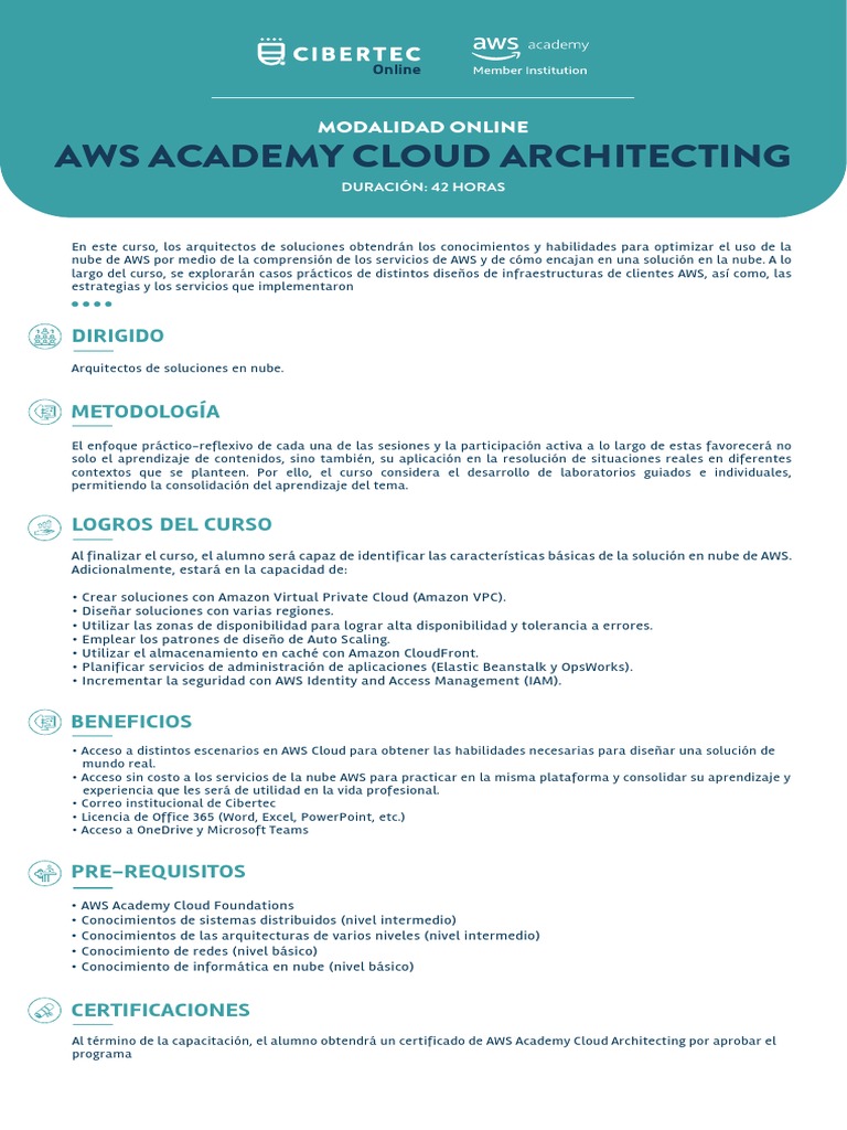 AWS Academy Cloud Architecting | PDF | Servicios web de Amazon | Computación en la nube