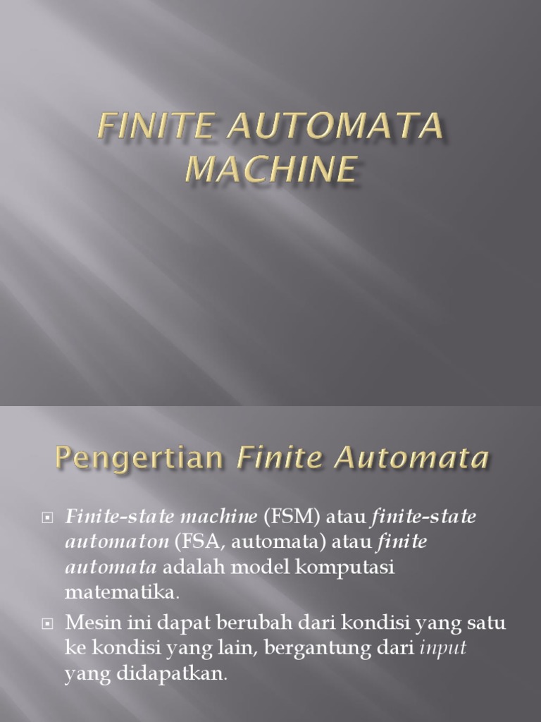 Finite Automata Machine | PDF