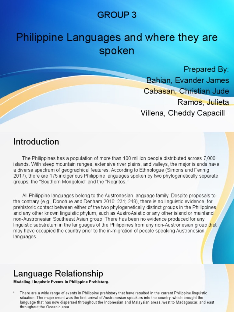 Group and Subgroups of Philippine Languages | Download Free PDF ...
