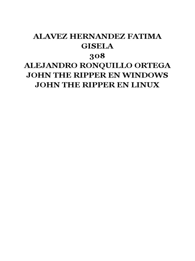 John The Ripper en Linux | PDF