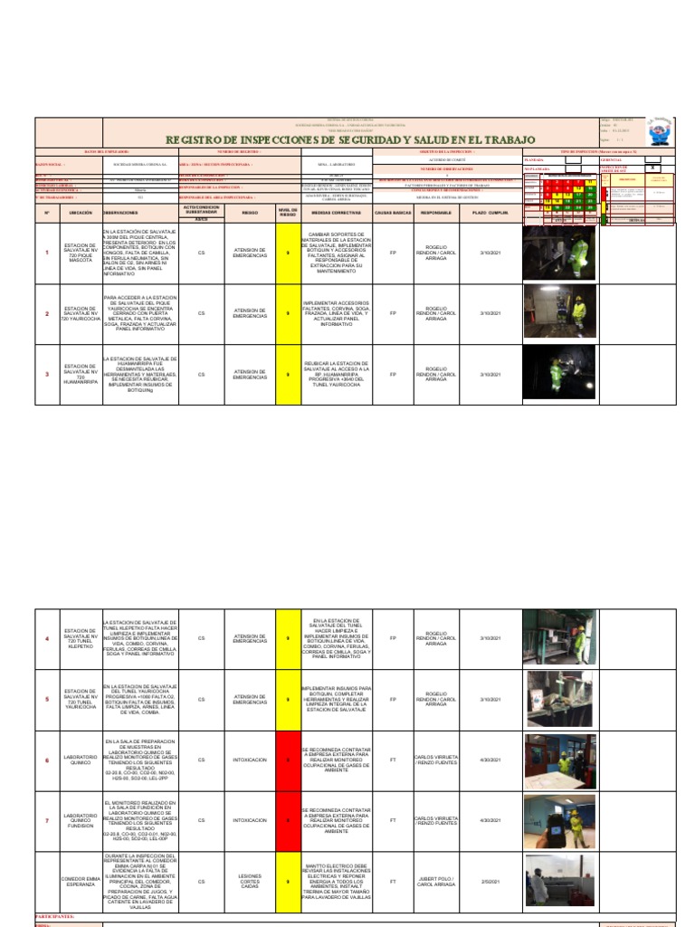 Inspeccion - Estacion de Salvataje NV 720 | PDF