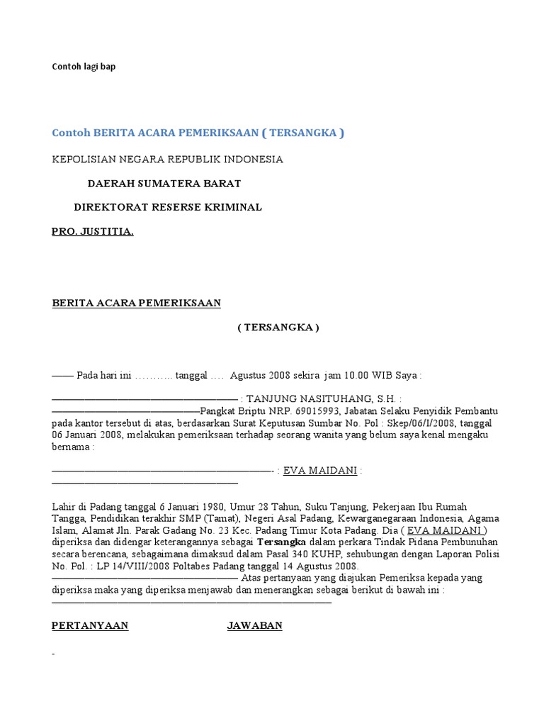 Contoh 2 Bap TSK | PDF