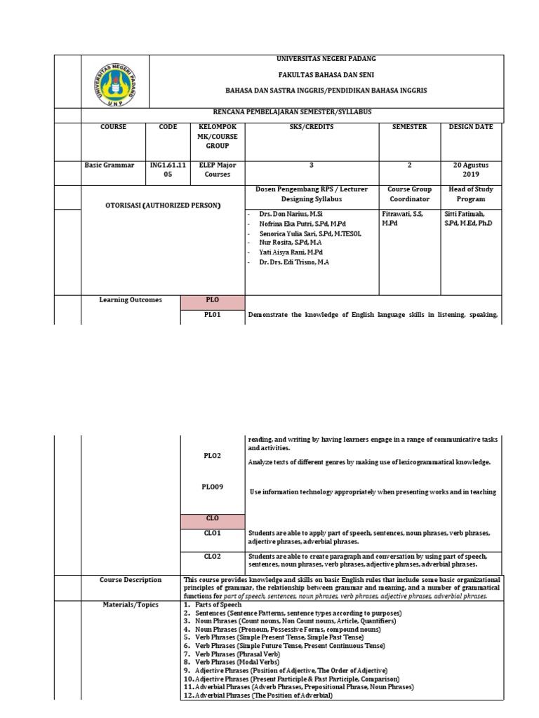 RPS Basic Grammar | PDF | Educational Assessment | Adverb
