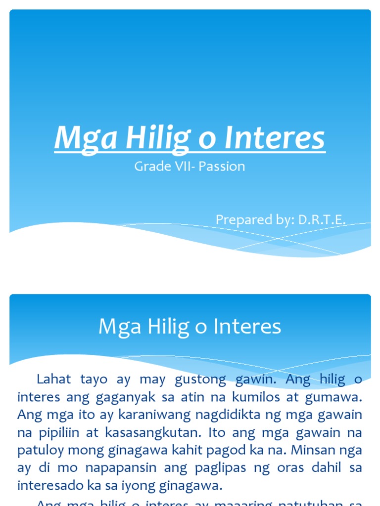 Mga Hilig o Interes | PDF
