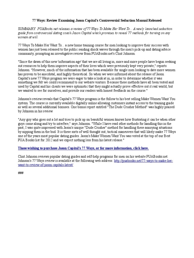 Jason Capital 77 Ways Review | PDF | Communication