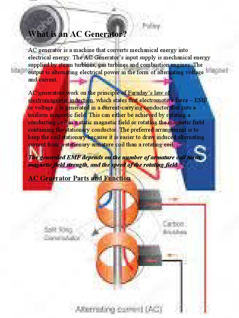 What Is An AC Generator? | PDF | Electric Generator | Electromagnetic ...