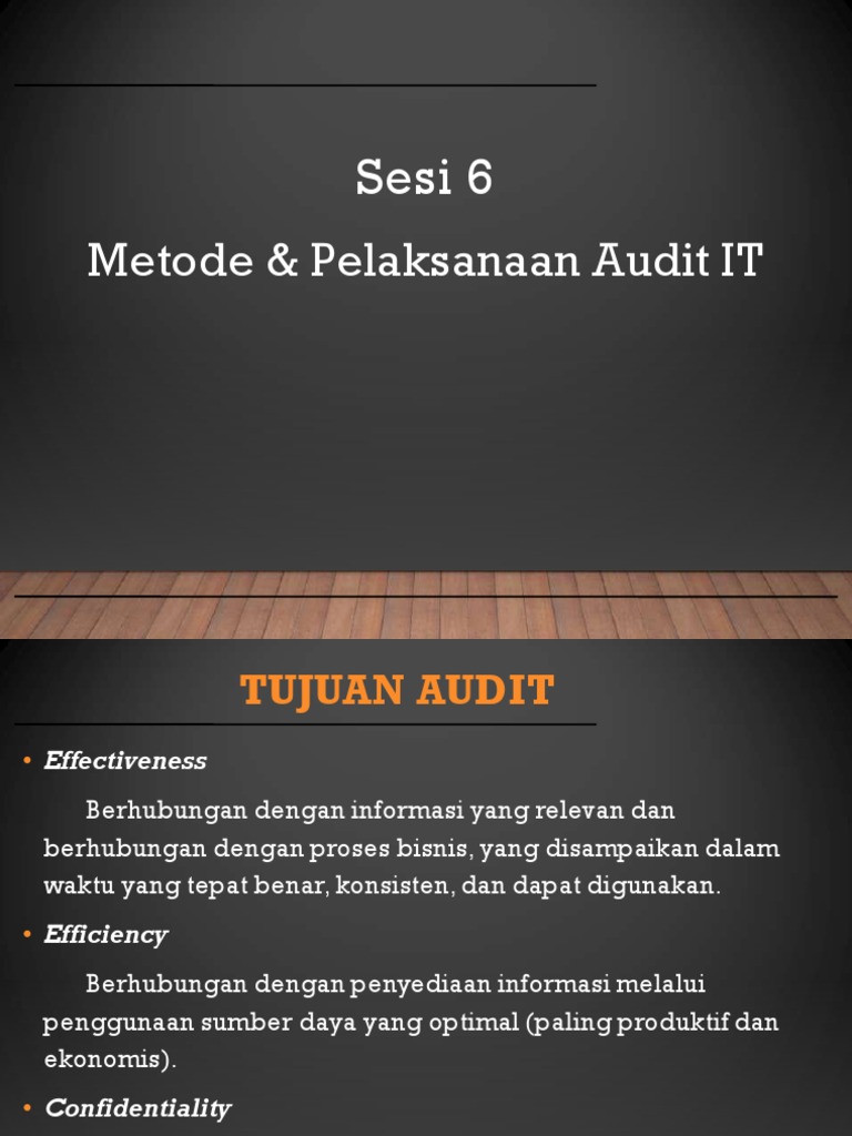 Pertemuan 6 Pelaksanaan Audit IT | PDF