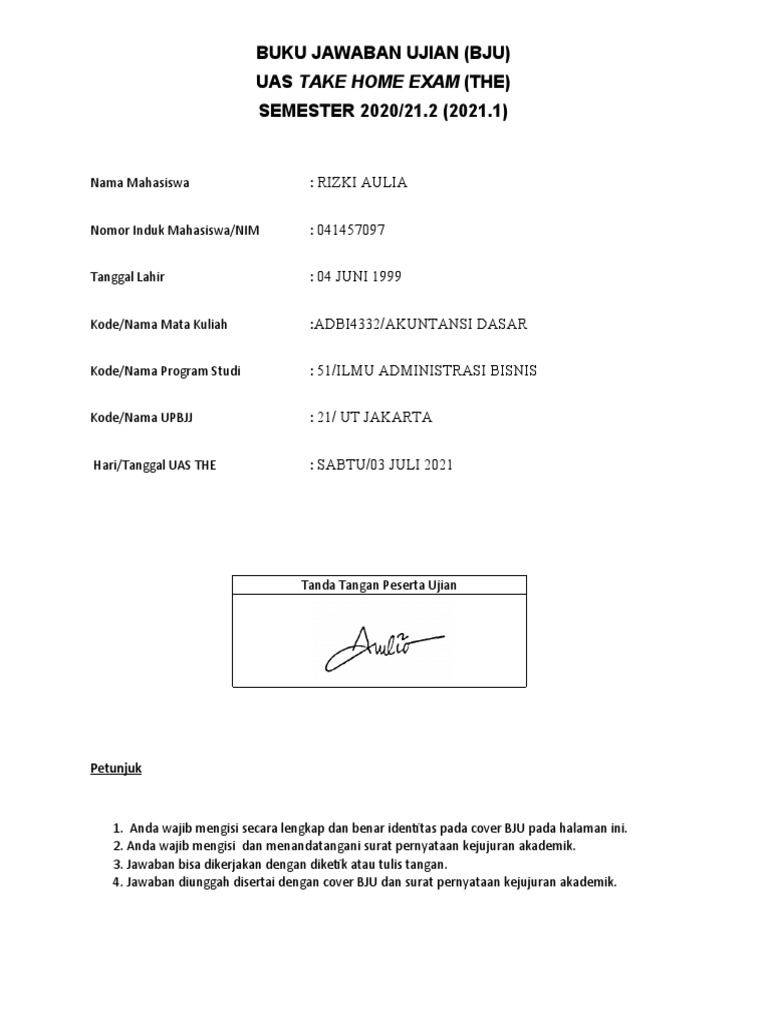 Rizki Aulia 041457097 Adbi4332 | PDF