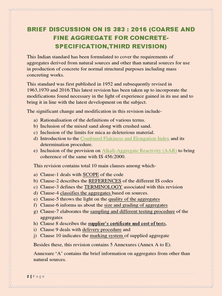 Brief Description of Is 383:2016 | PDF