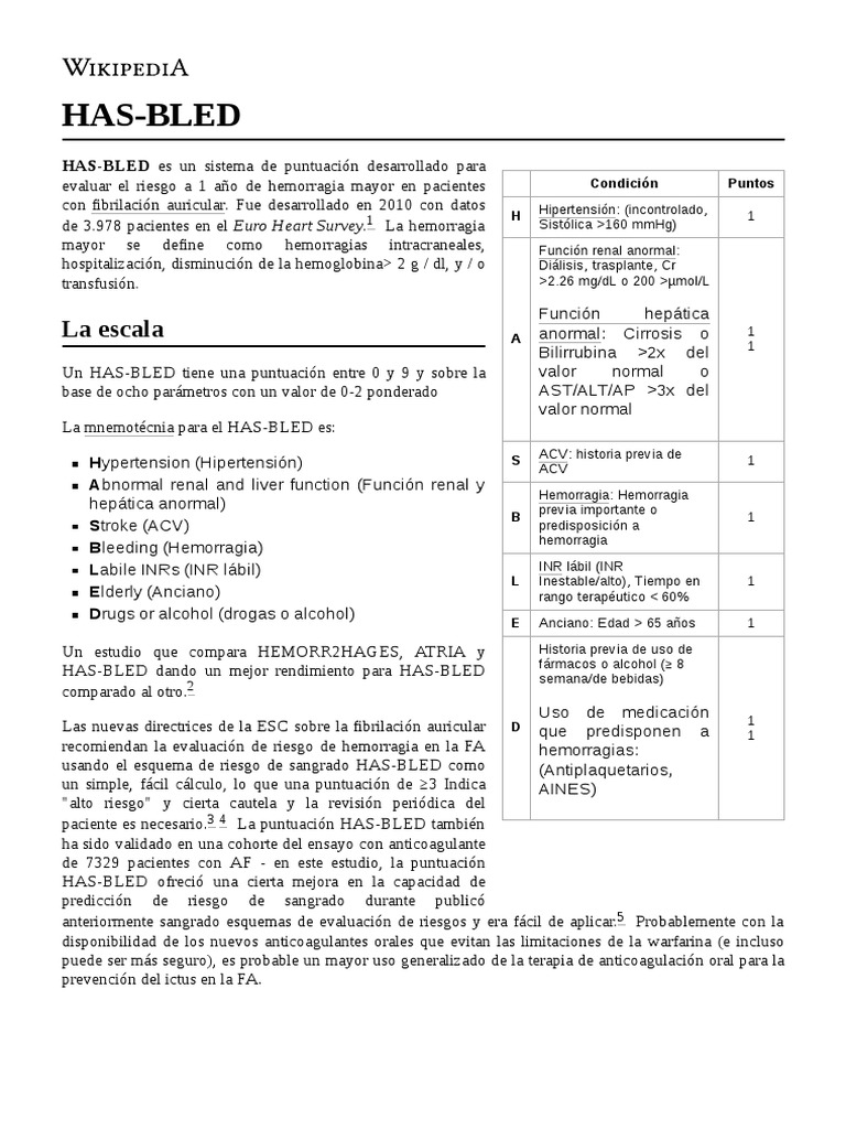 Has Bled | PDF | Medicina CLINICA | Medicina