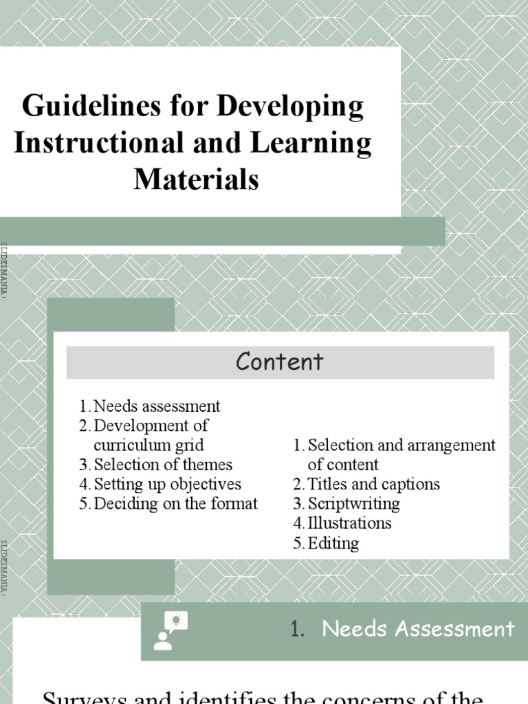 Guidelines For Developing Instructional and Learning Materials | PDF ...