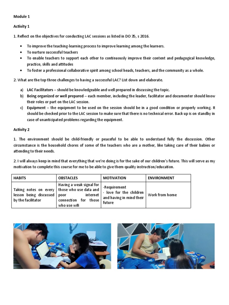 Module 1 Activity | PDF | Curriculum | Learning