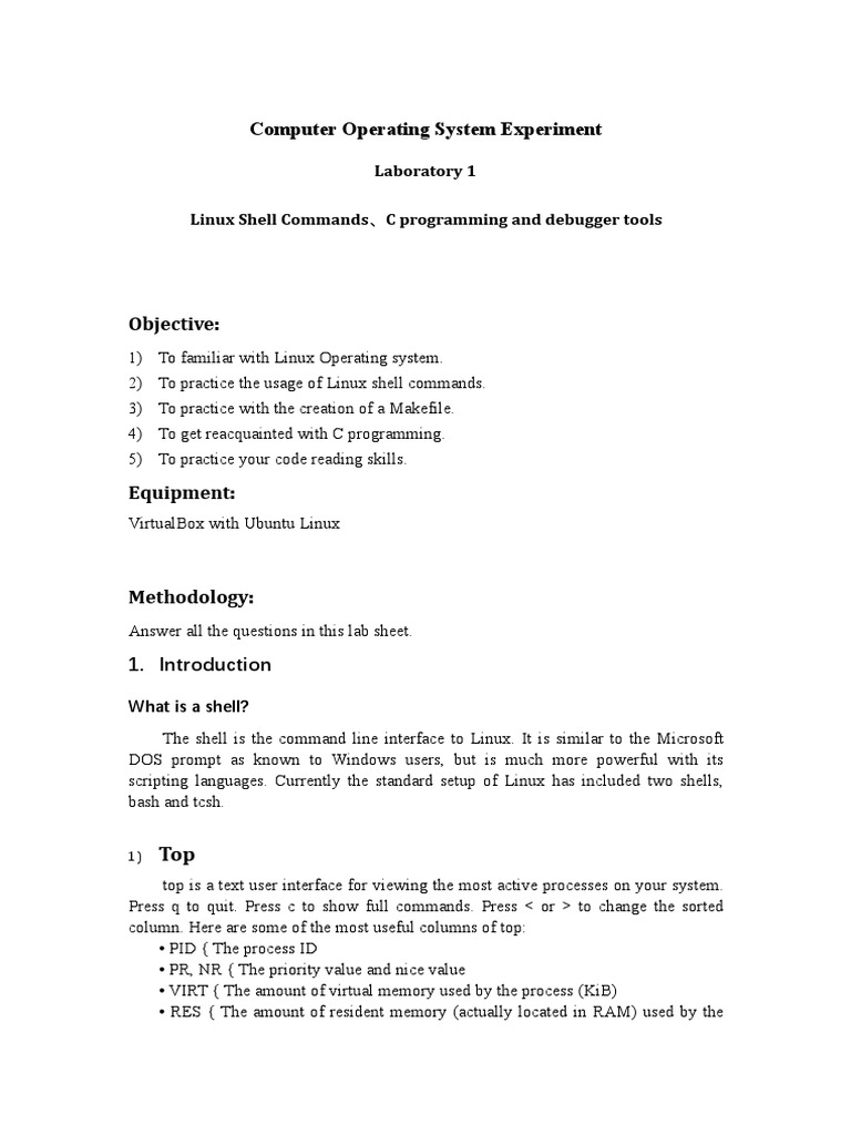 Operating System LAb 1 | PDF | Computing | Computer Engineering