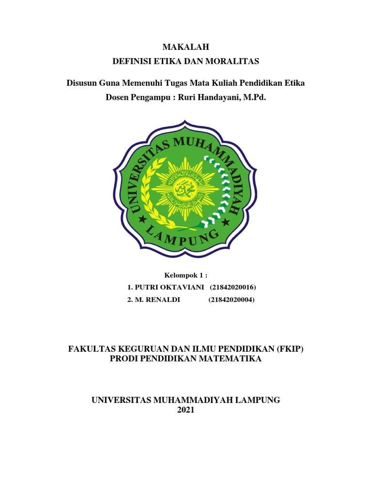 Definisi Etika dan Moralitas | PDF
